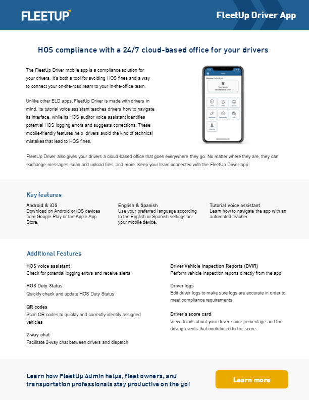 Datasheets - FleetUp