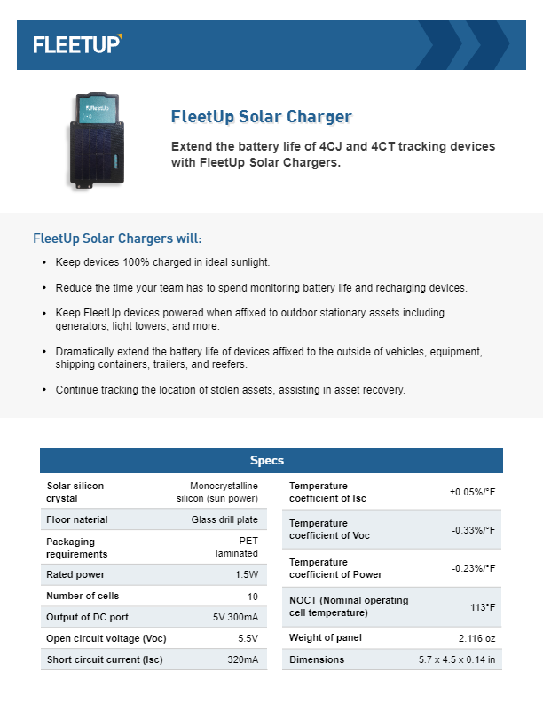 Datasheets - FleetUp
